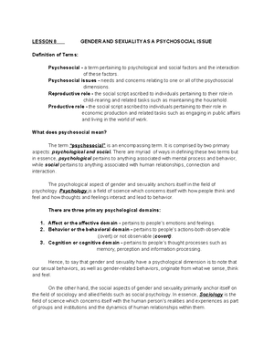 Lesson 14MEN AND Masculinities - LESSON 14 MEN AND MASCULINITIES ...