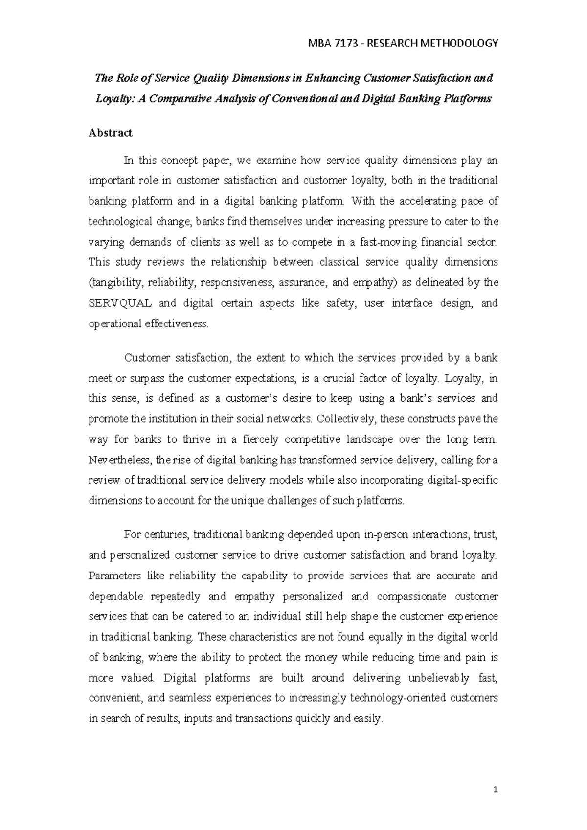 The Role of Service Quality Dimensions in Customer Satisfaction: A ...