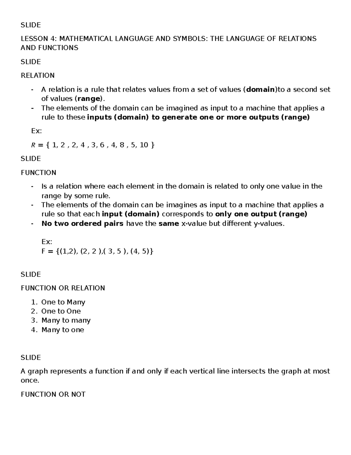 Lesson 4444 - Lecture - SLIDE LESSON 4: MATHEMATICAL LANGUAGE AND ...