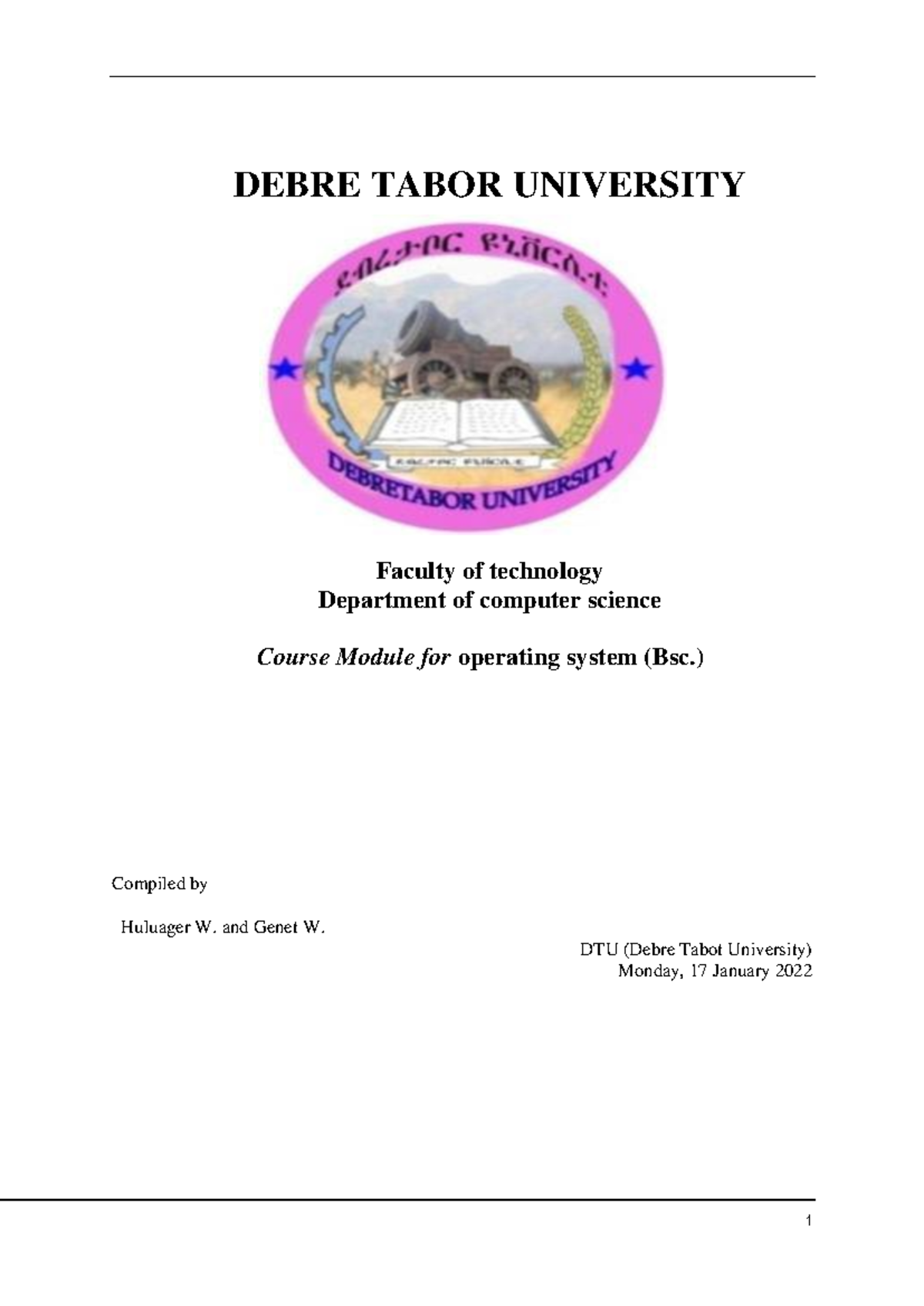Operating System Module (BSc) - Comprehensive Study Notes - Studocu