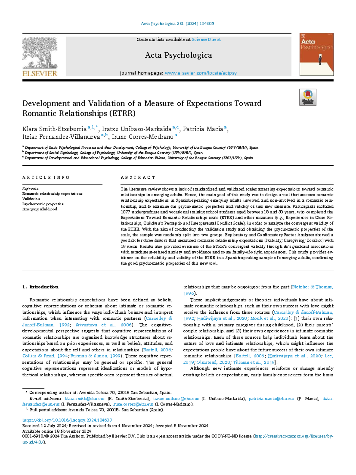 Development and Validation of the ETRR Scale for Emerging Adults - Studocu