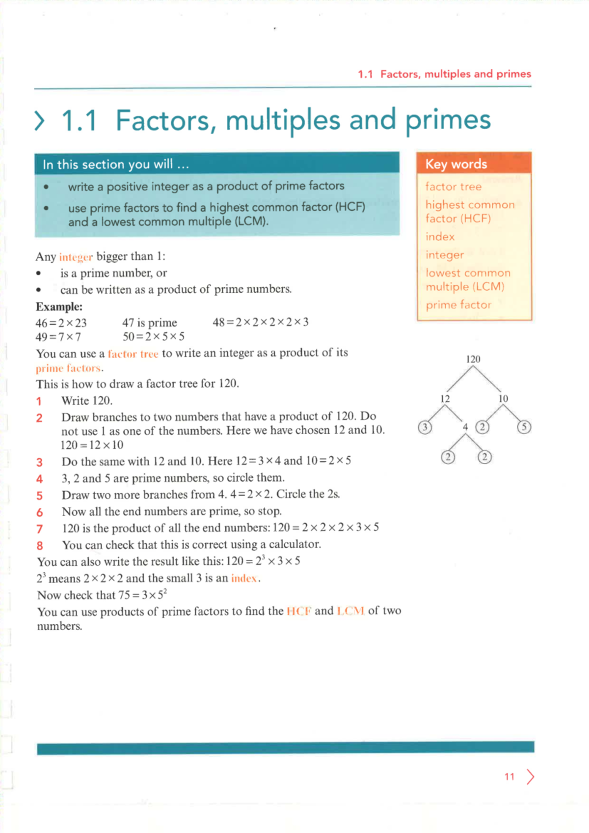 1.1 Factors, Multiples, and Primes - Key Concepts and Exercises - Studocu