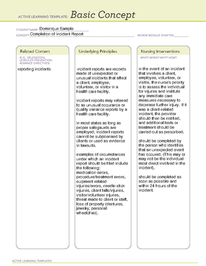 Emergency Preparedness Basic Concept - ACTIVE LEARNING TEMPLATES Basic ...