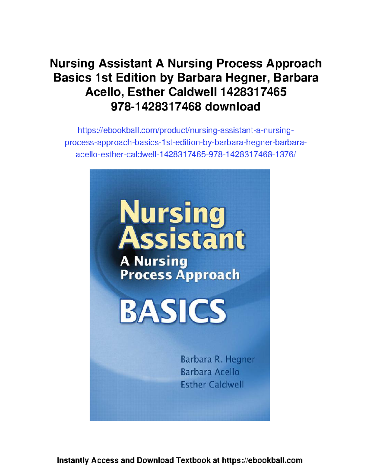 Nursing assistant A nursing process approach basics 1st edition notes ...