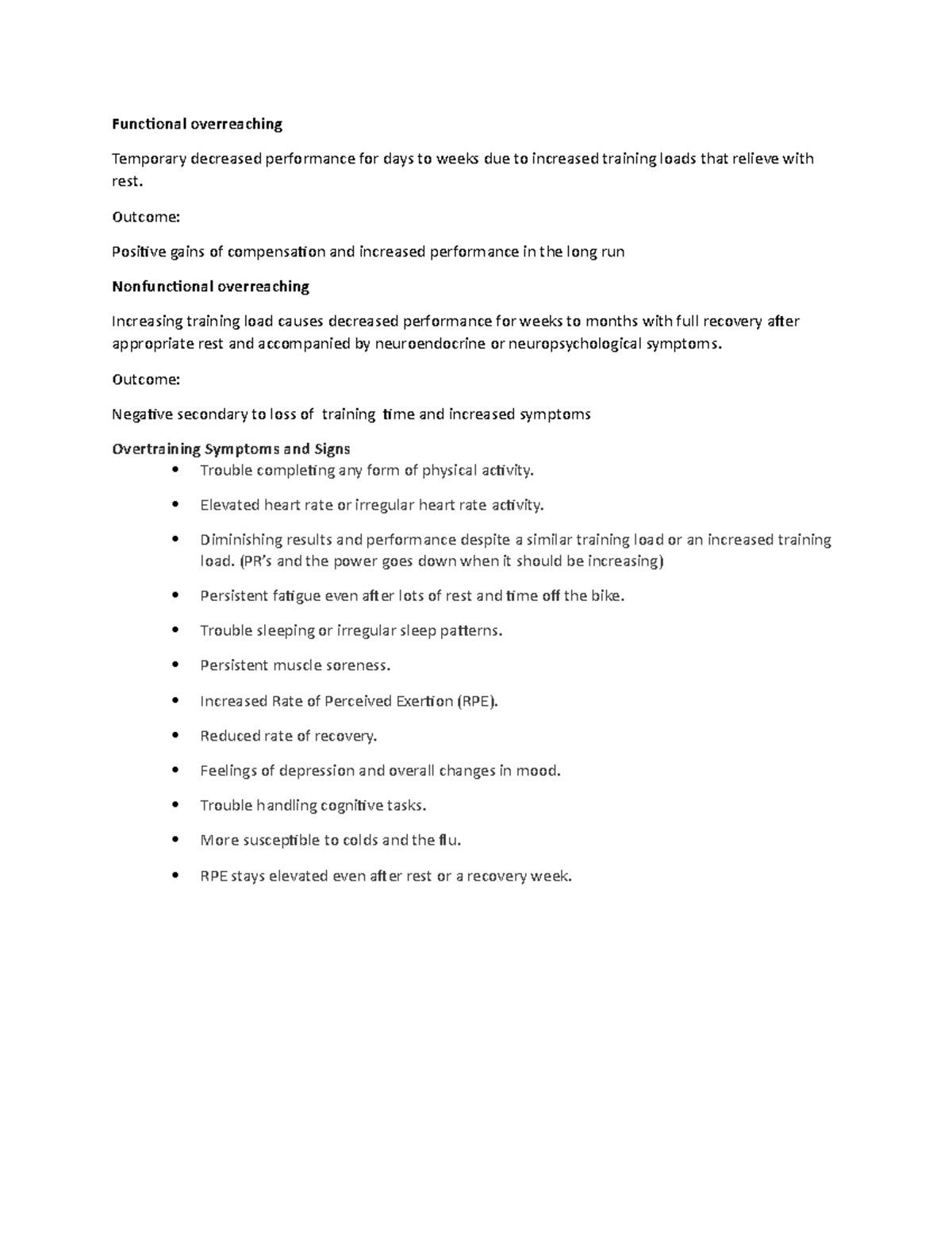 Functional overreaching - Functional overreaching Temporary decreased ...