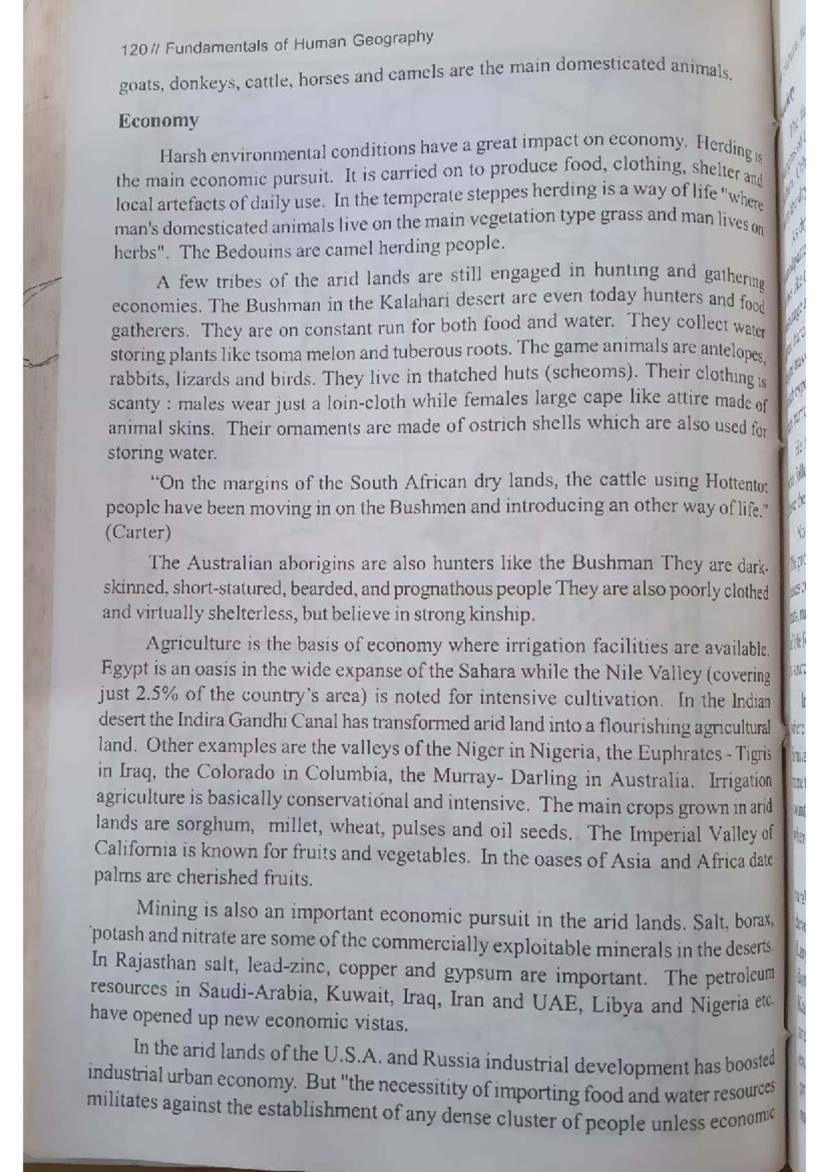 120 Fundamentals of Human Geography: Human Adaptation in Arid and ...