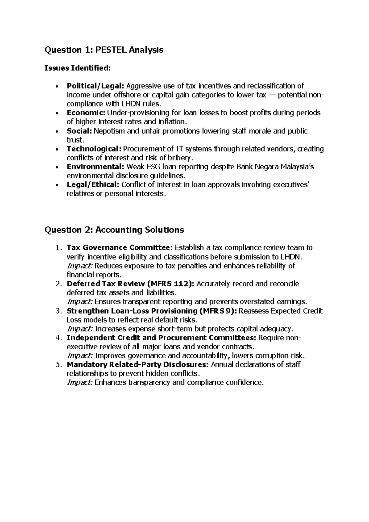 2nd Case Study Answer: PESTEL Analysis & Accounting Solutions 2526 ...