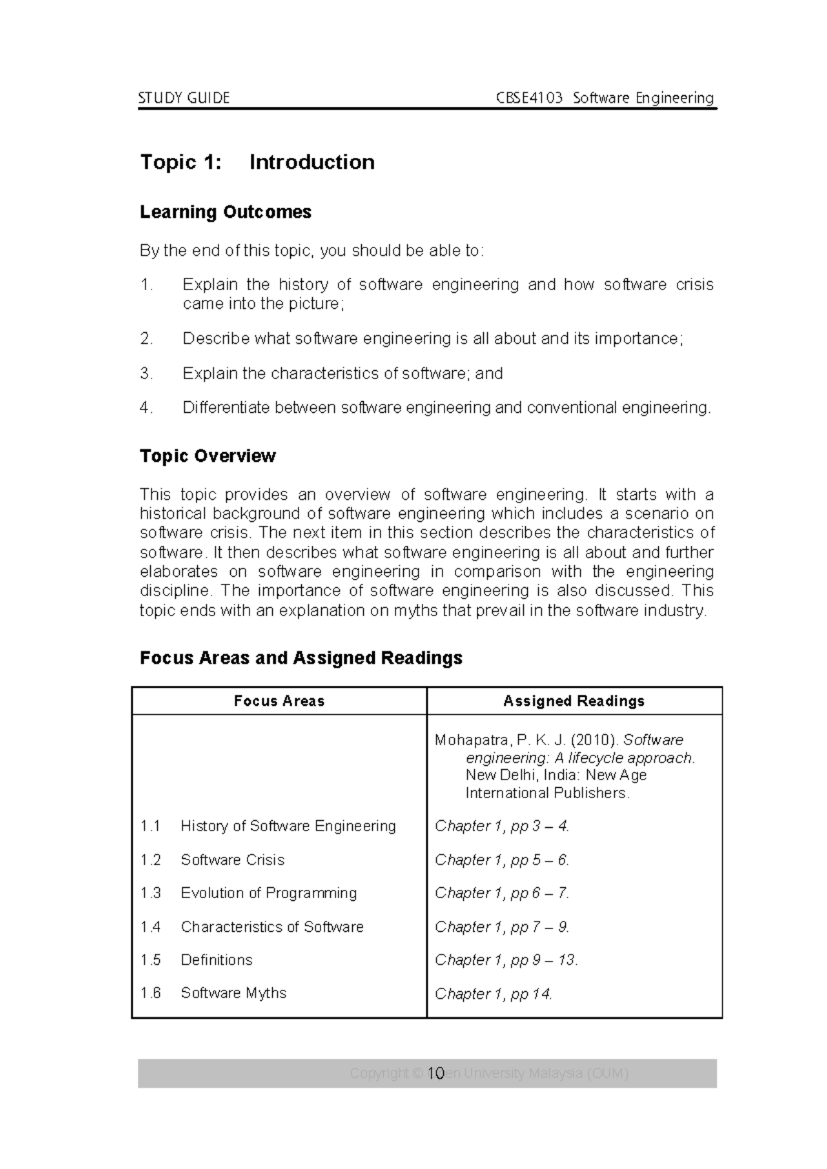 CBSE4103 - Study Guide: Introduction to Software Engineering - Studocu