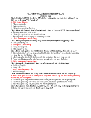 GT LSD - full - Giáo trình - Lịch sử Đảng Cộng sản Việt Nam - Studocu