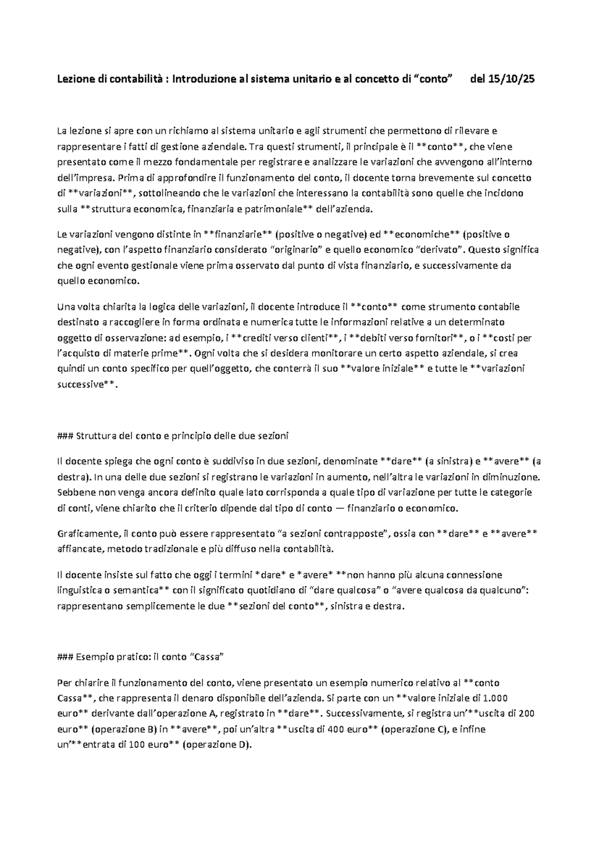 Lezione di Contabilità (CORSO: 15 ottobre) - Introduzione al Sistema ...