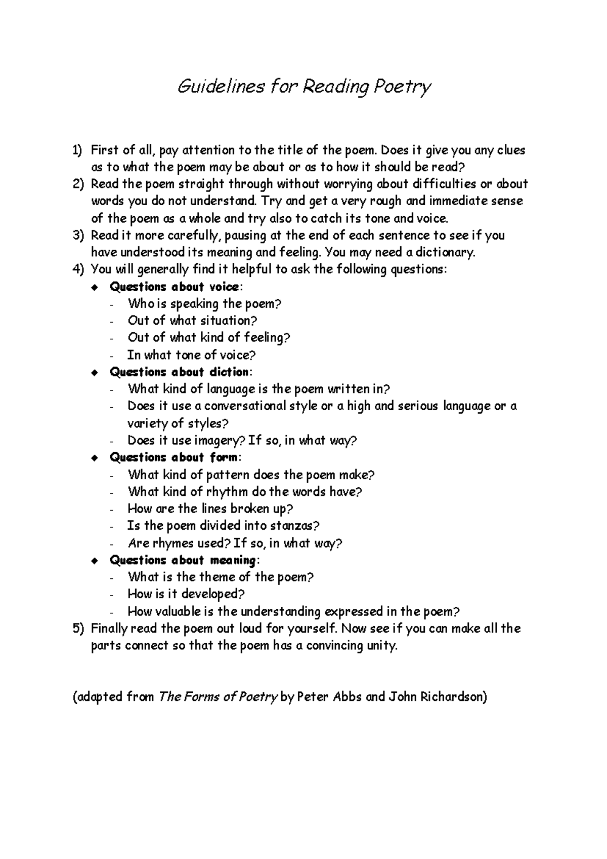 Guidelines for Reading Poetry: Techniques for Deeper Understanding ...