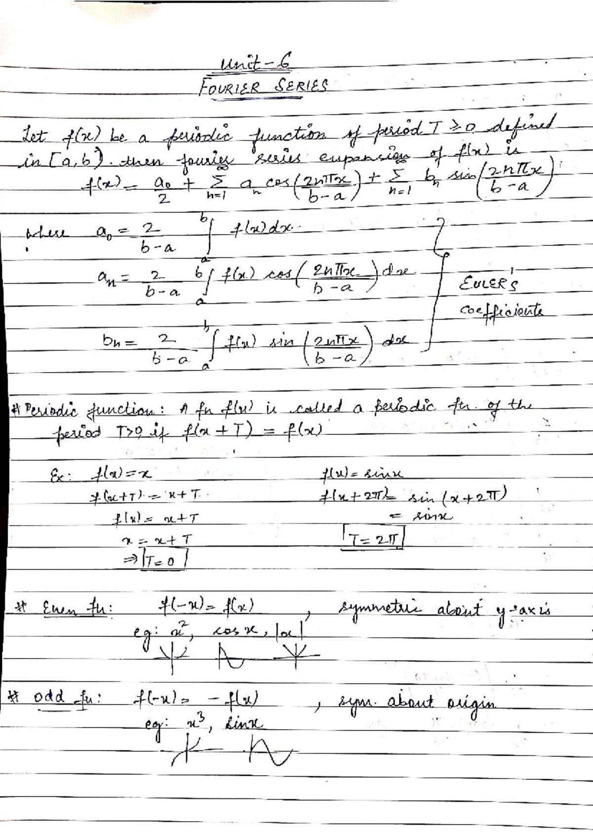 Fourier Series Analysis - Unit 6 PYQs and Solutions - Studocu