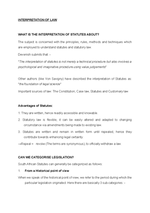 Internal and external aids to interpretation - We've looked at a ...