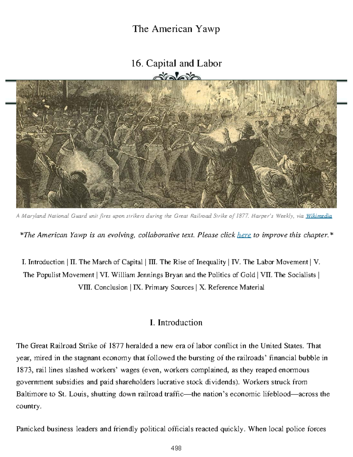 American Yawp Chapter 16: Capital and Labor in the Gilded Age - Studocu