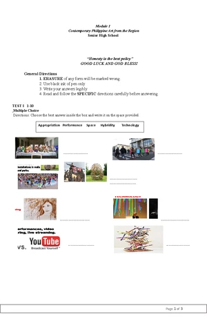 Contemporary Philippine ARTS Module 4 - Senior High School MODULE 4 ...