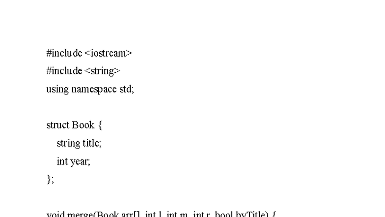 ADSA Case Study: Code Implementation for Book Merging - Studocu