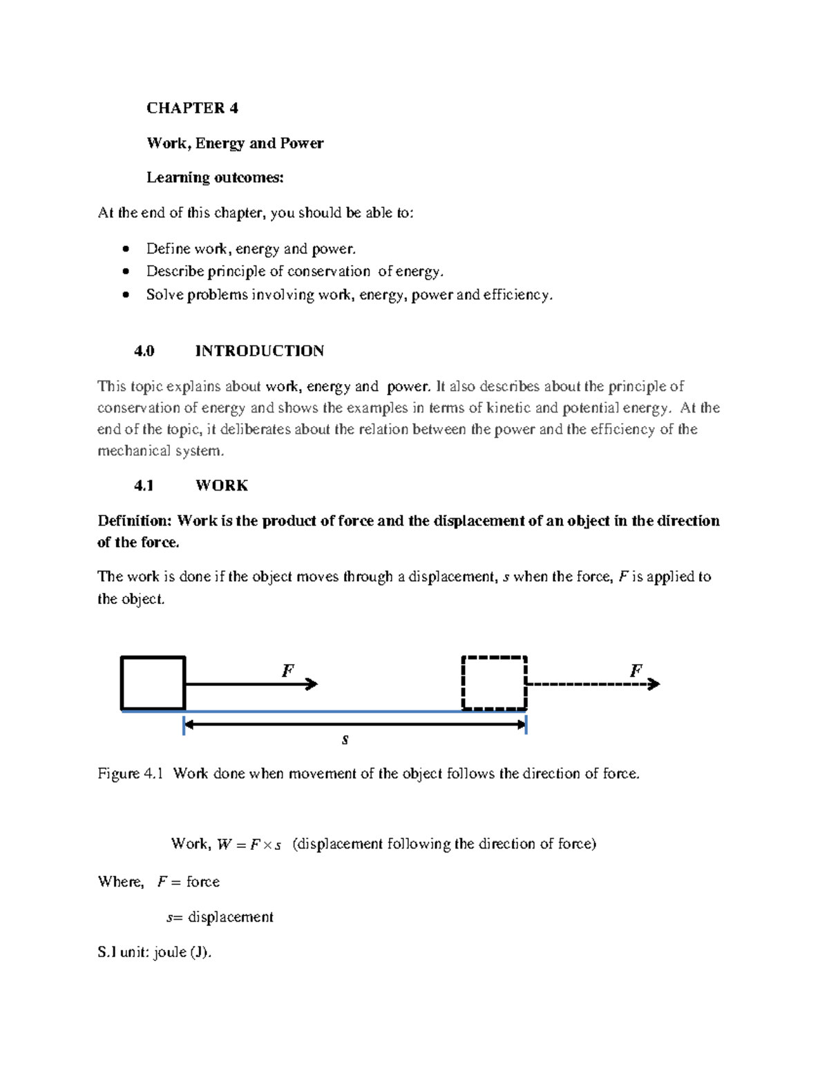 Topic 4: WORK, Energy & Power Overview (Physics 101) - Studocu