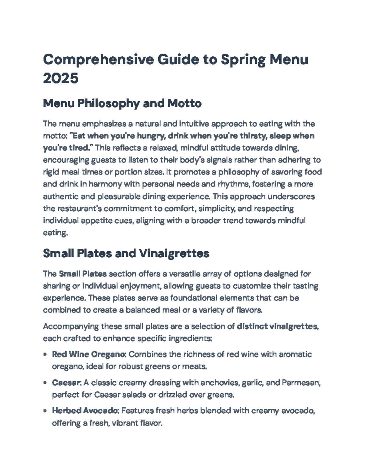 Comprehensive Guide to Spring Menu 2025: Emphasizing Tradition ...
