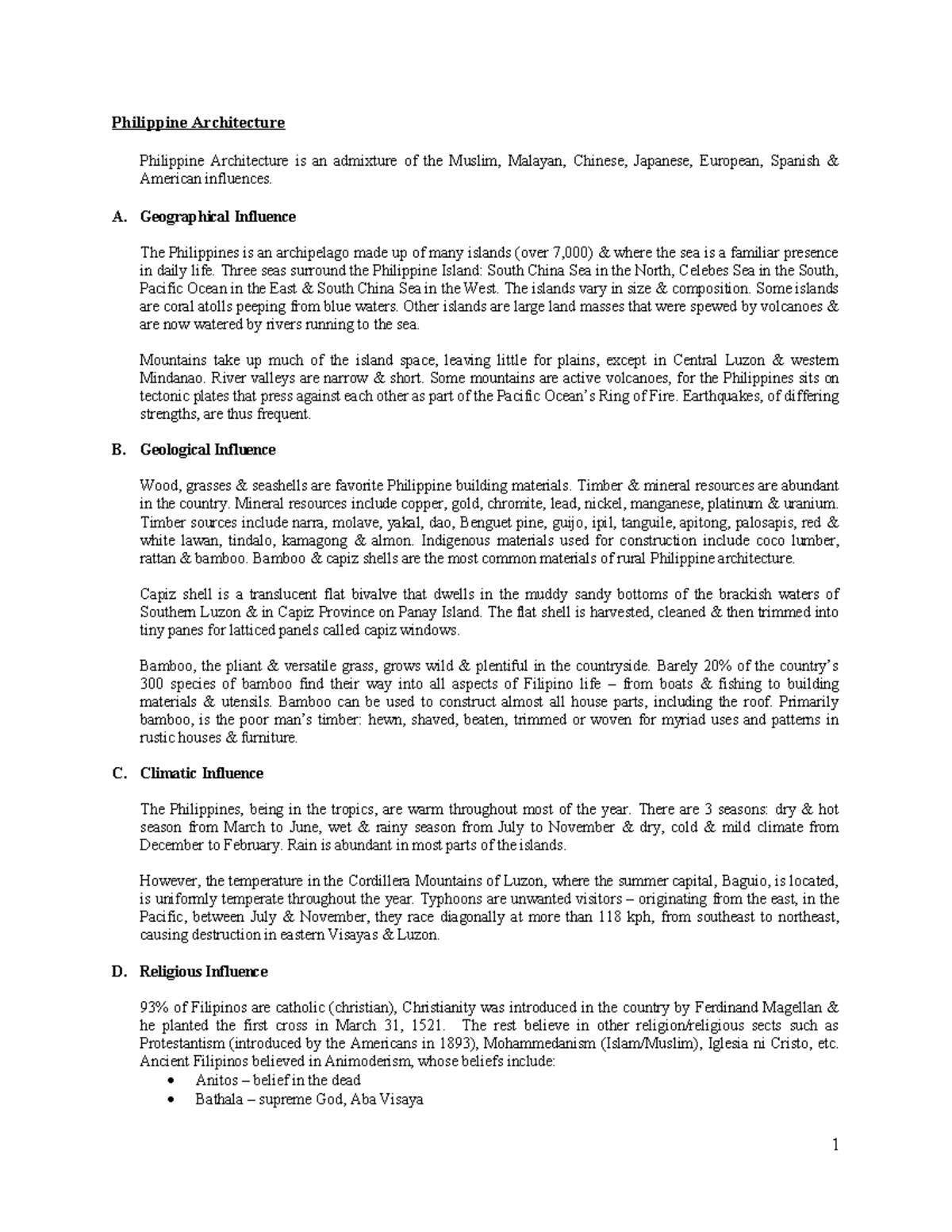 Philippine Architecture: Influences and Historical Overview (ARCH 101 ...