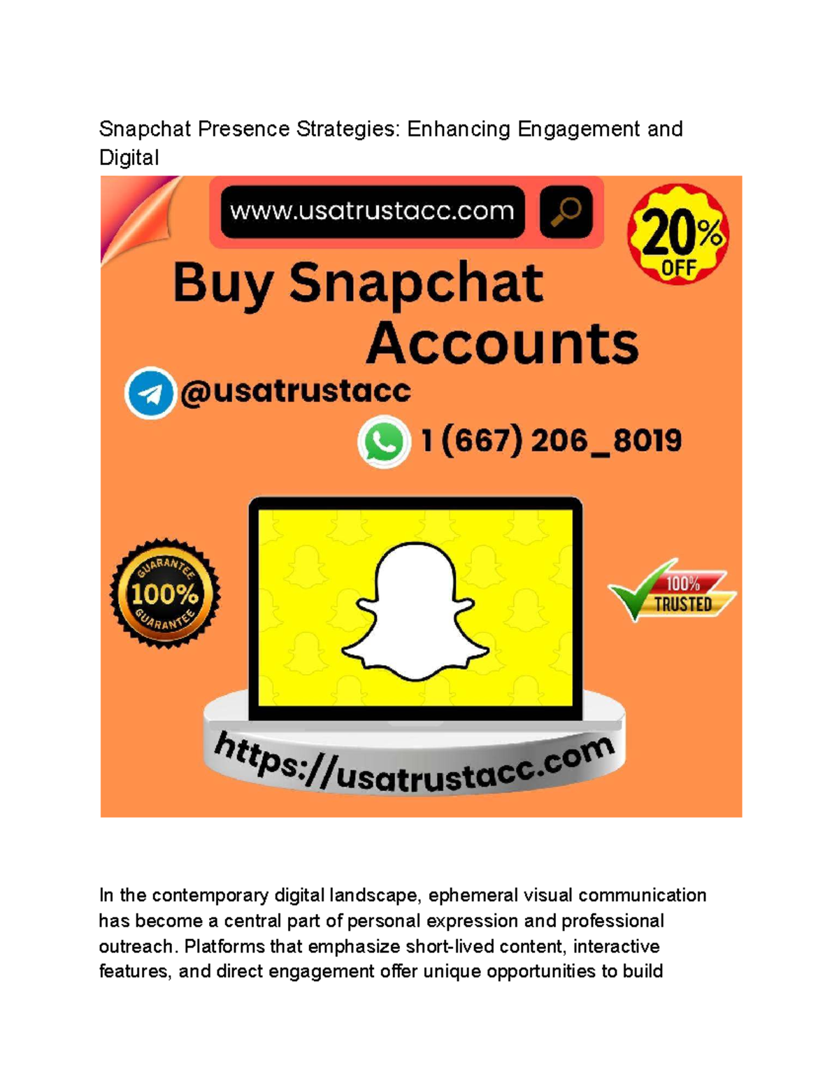 Snapchat Presence Strategies: Boosting Engagement & Authenticity - Studocu