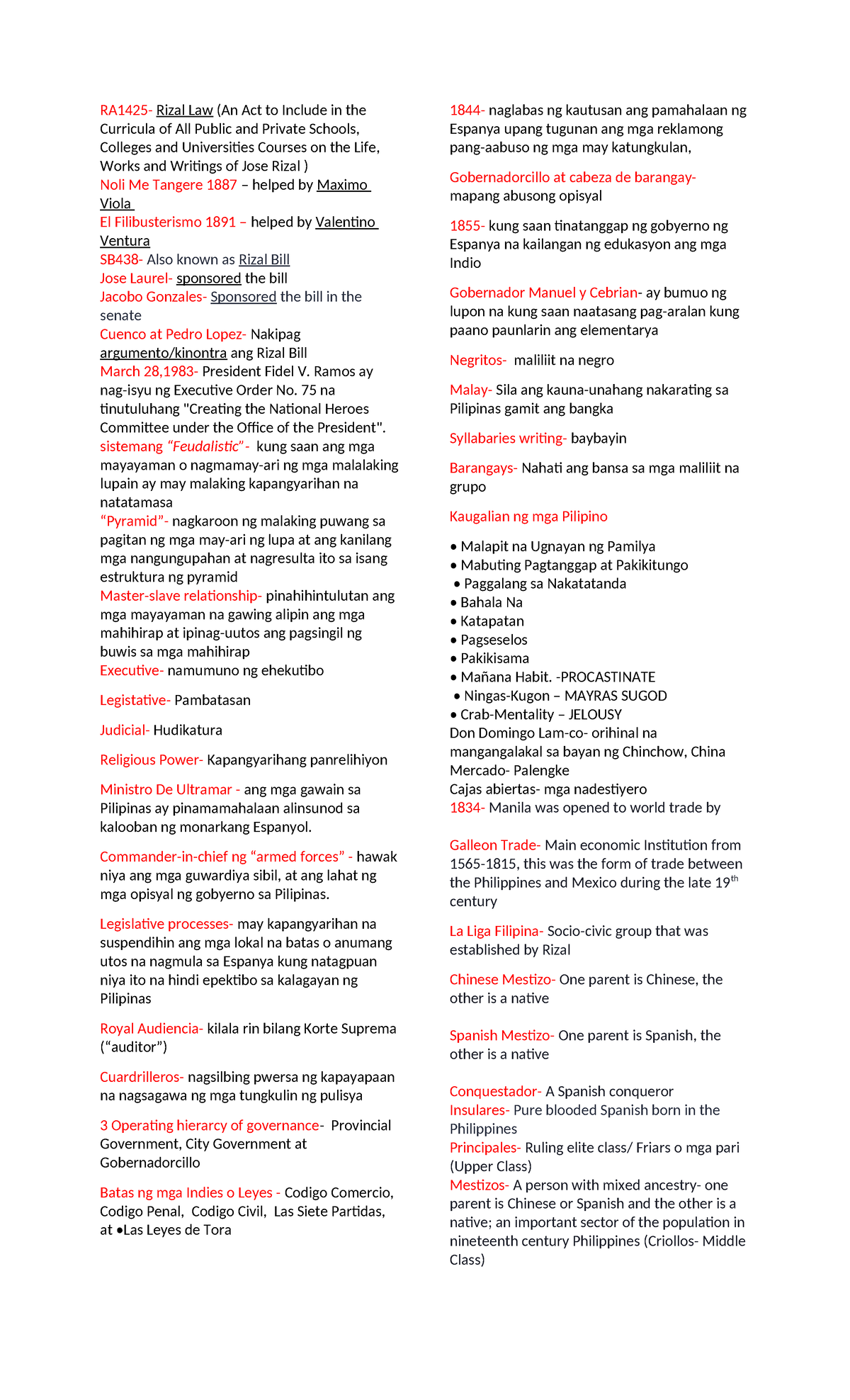 The life and works of rizal - RA1425- Rizal Law (An Act to Include in ...