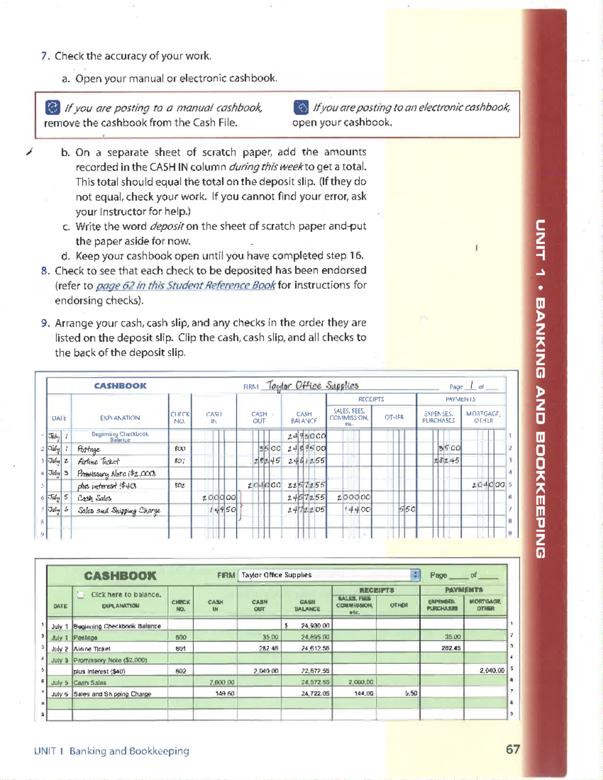 Unit 1 - Banking and Bookkeeping: Accurate Cash Management Guide - Studocu