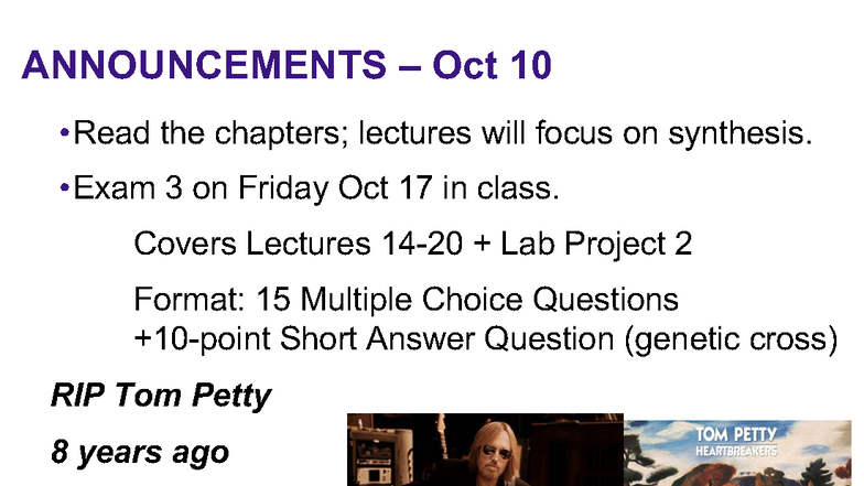 Lect18 Mendel Genetics F25 Final Exam Notes - Studocu