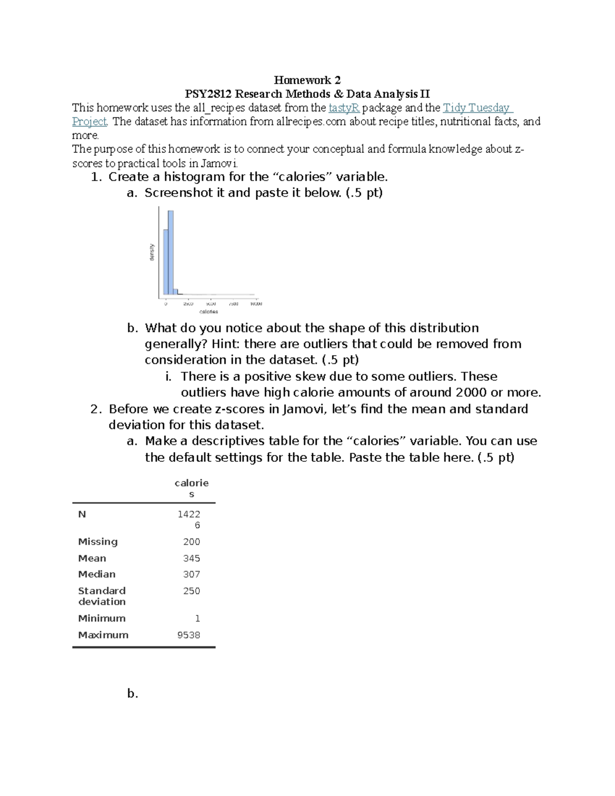 Homework 2 PSY2812: Data Analysis II with All_Recipes Dataset - Studocu