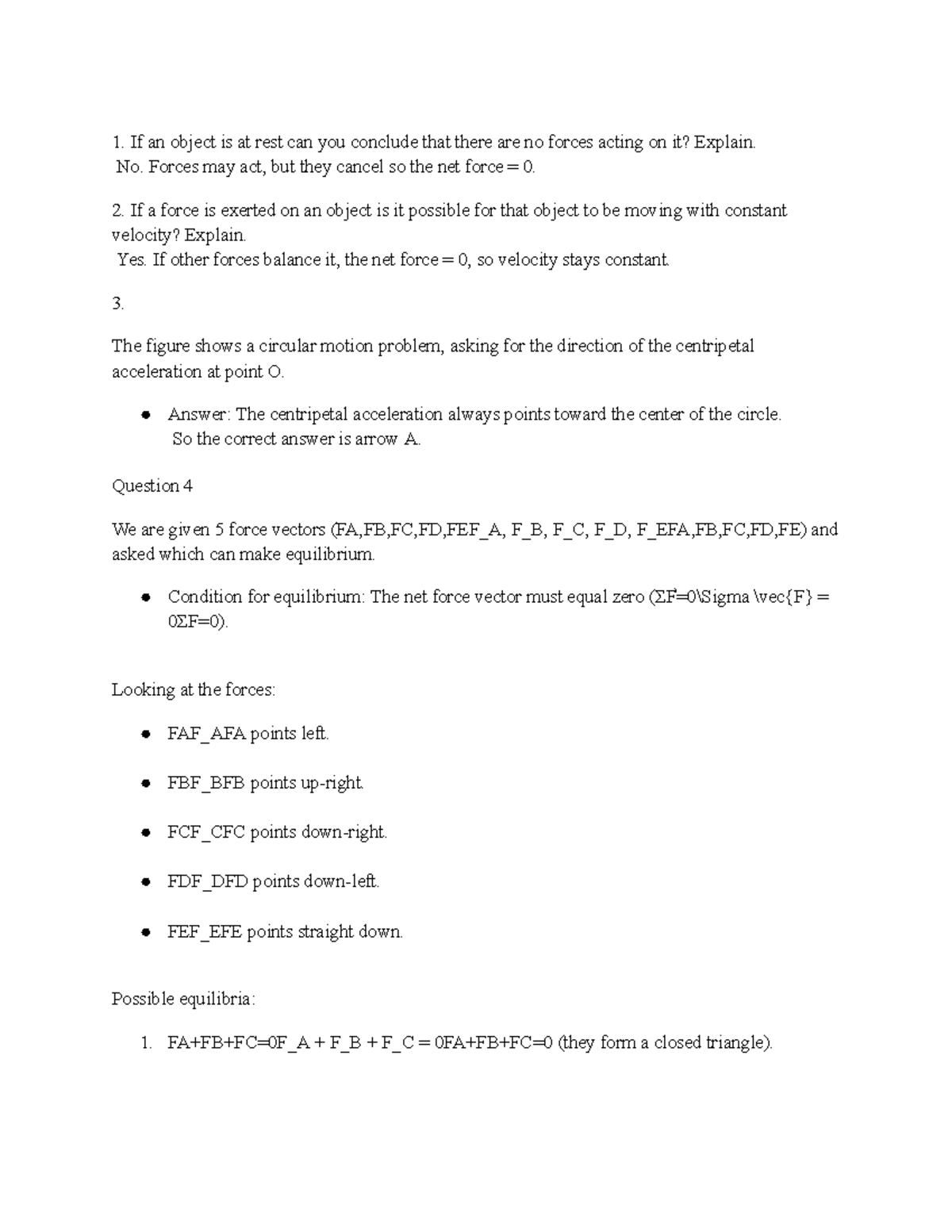 Physics 101: Study Guide Questions for Assignment - Studocu