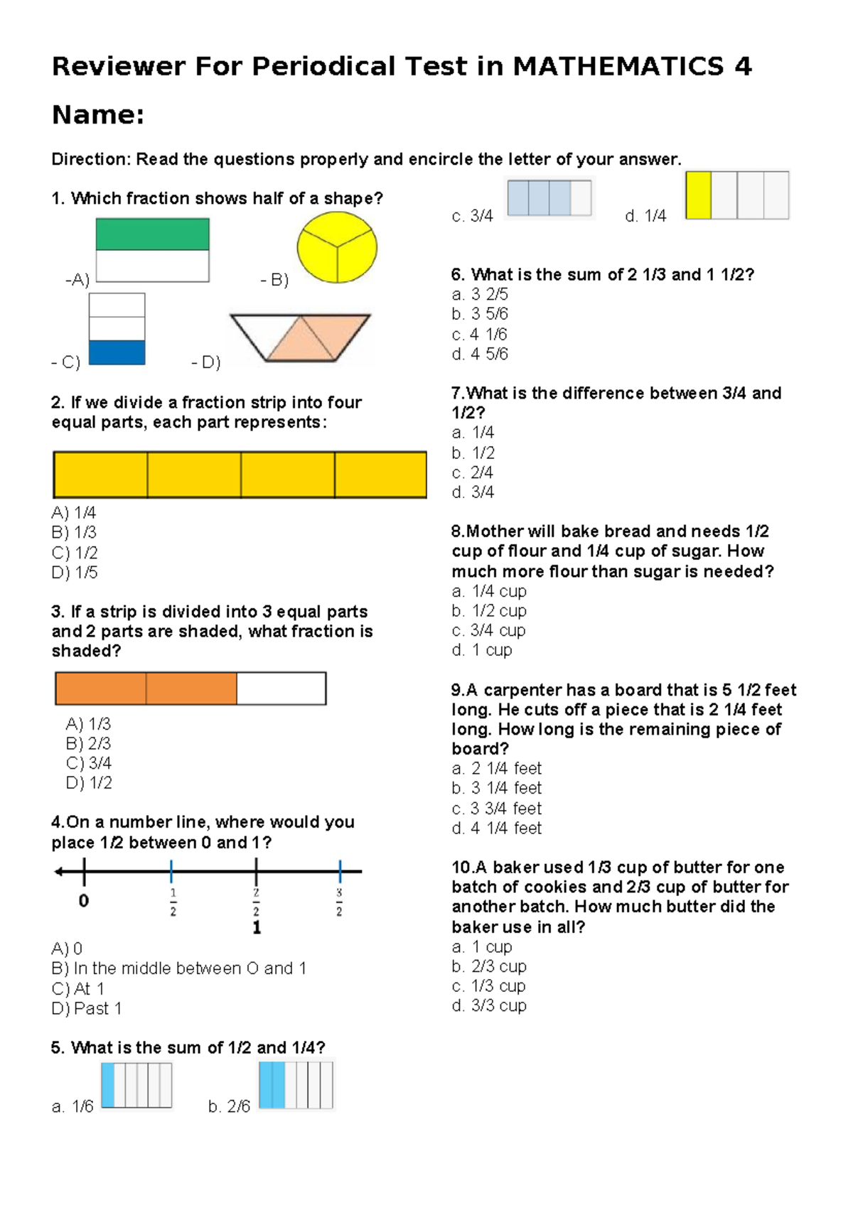 Reviewer for Periodical Test in MATH 4: Key Concepts and Questions ...
