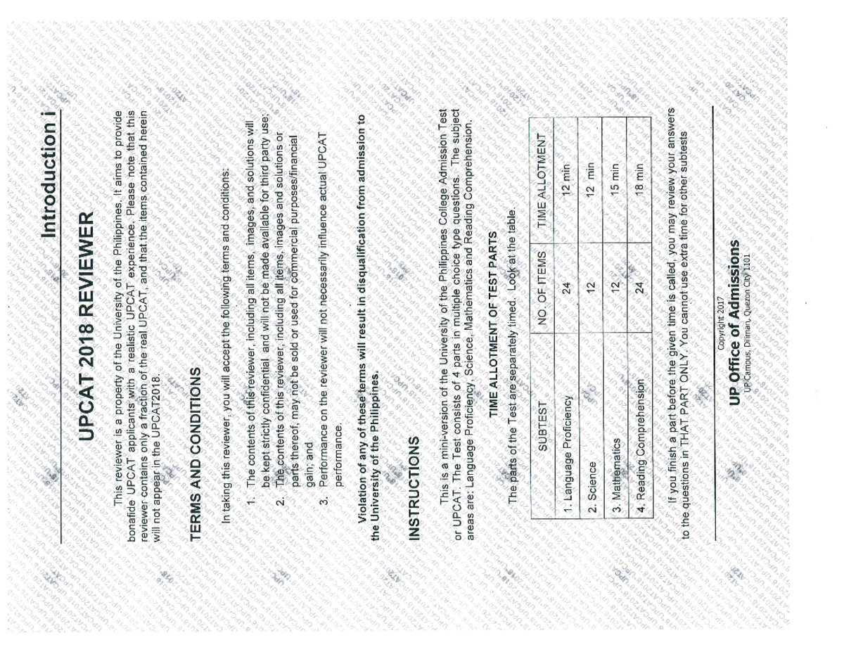 UPCAT 2018 Reviewer Answer Key: Comprehensive Guide for Applicants ...