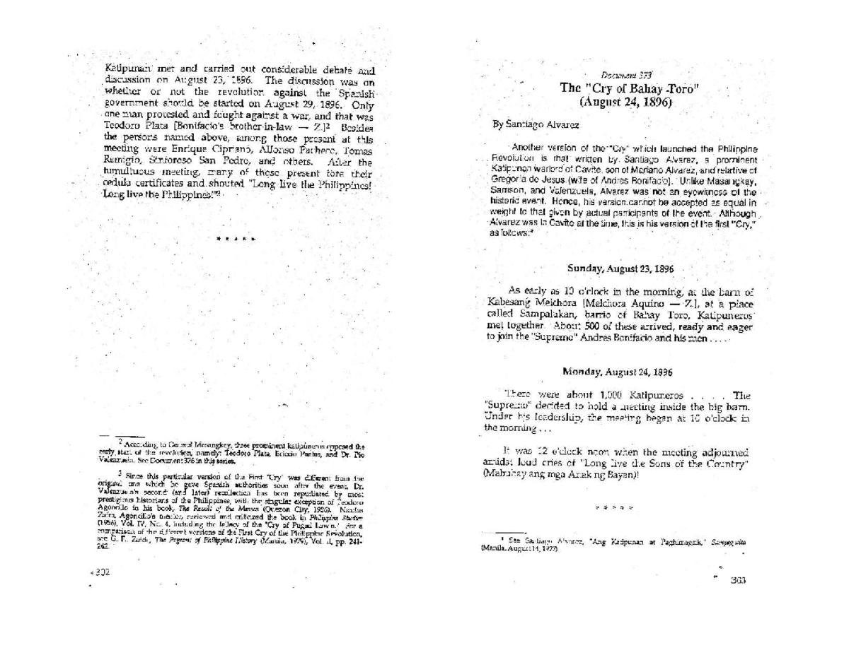 Katipunan Meeting on August 23, 1896: The Debate on Revolution - Studocu