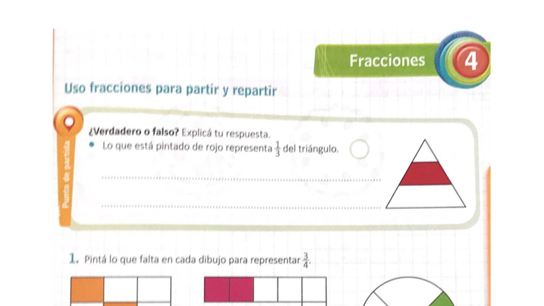 Uso de Fracciones para Partir y Repartir en Matemáticas 4 - Studocu
