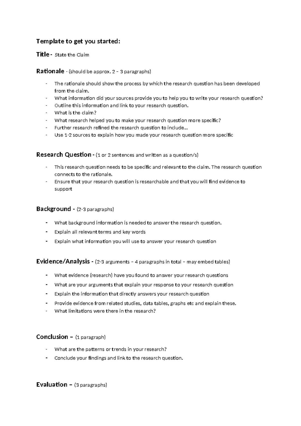 RI Report Template - Guide on IA3: Claim, Rationale & Research - Studocu