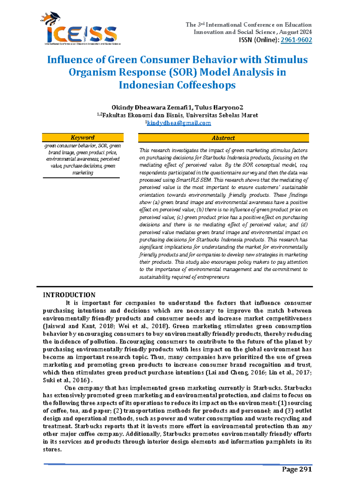 Influence of Green Consumer Behavior on Purchase Decisions: SOR Model ...