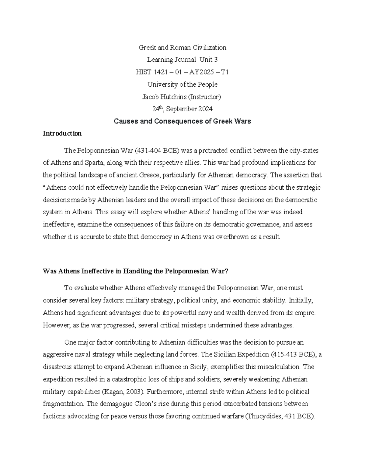 1421 Greek and Roman Civilization - Greek and Roman Civilization ...
