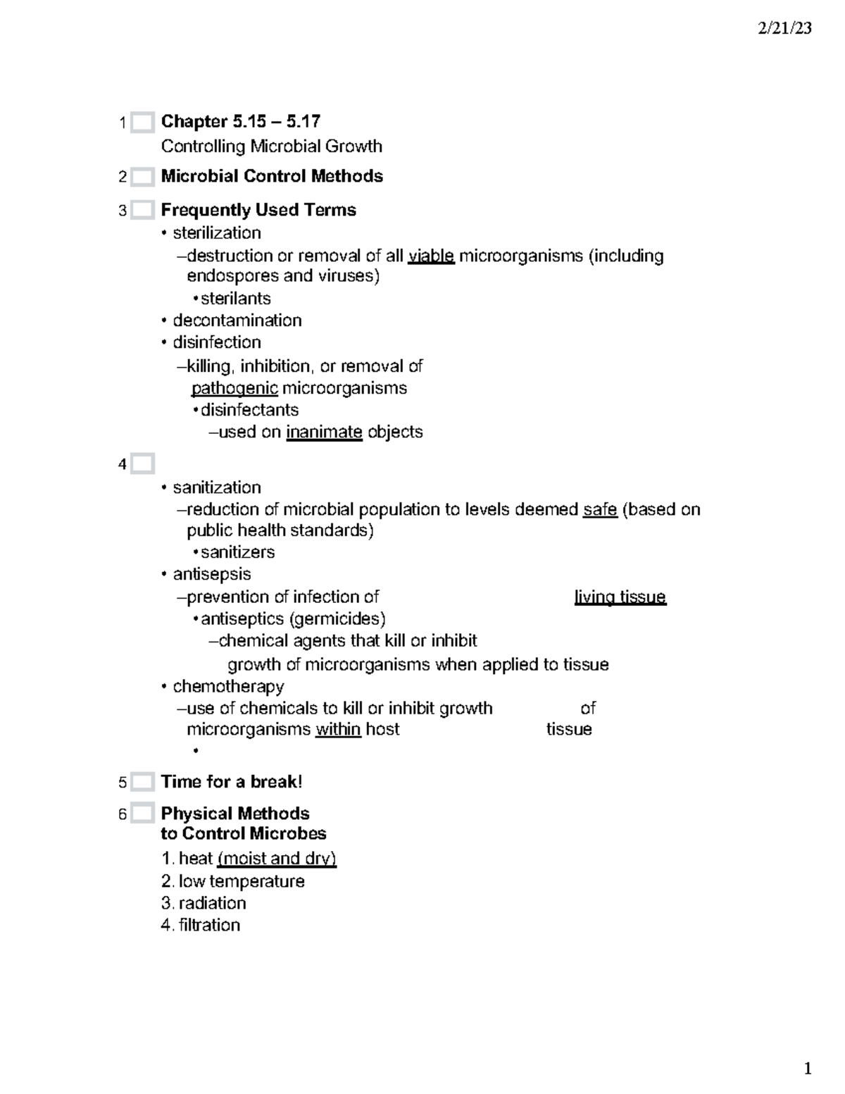 Microbiology notes microbial growth - 2/21/ 1 Chapter 5 – 5 ...