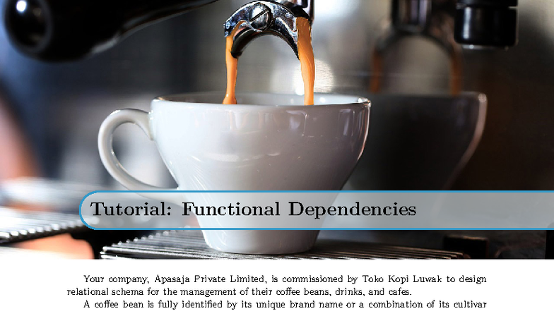 Tut08: Functional Dependencies in Relational Schema Design - Studocu