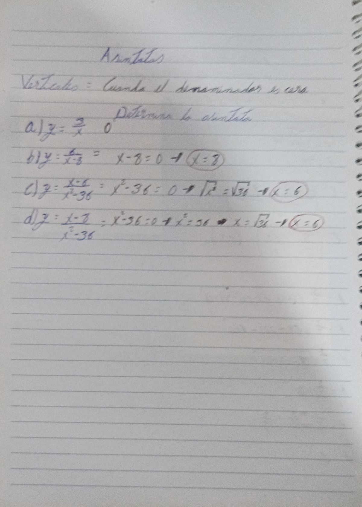 Asintota - Calculo Integral - Associates Vertrakes = Cuanda it ...