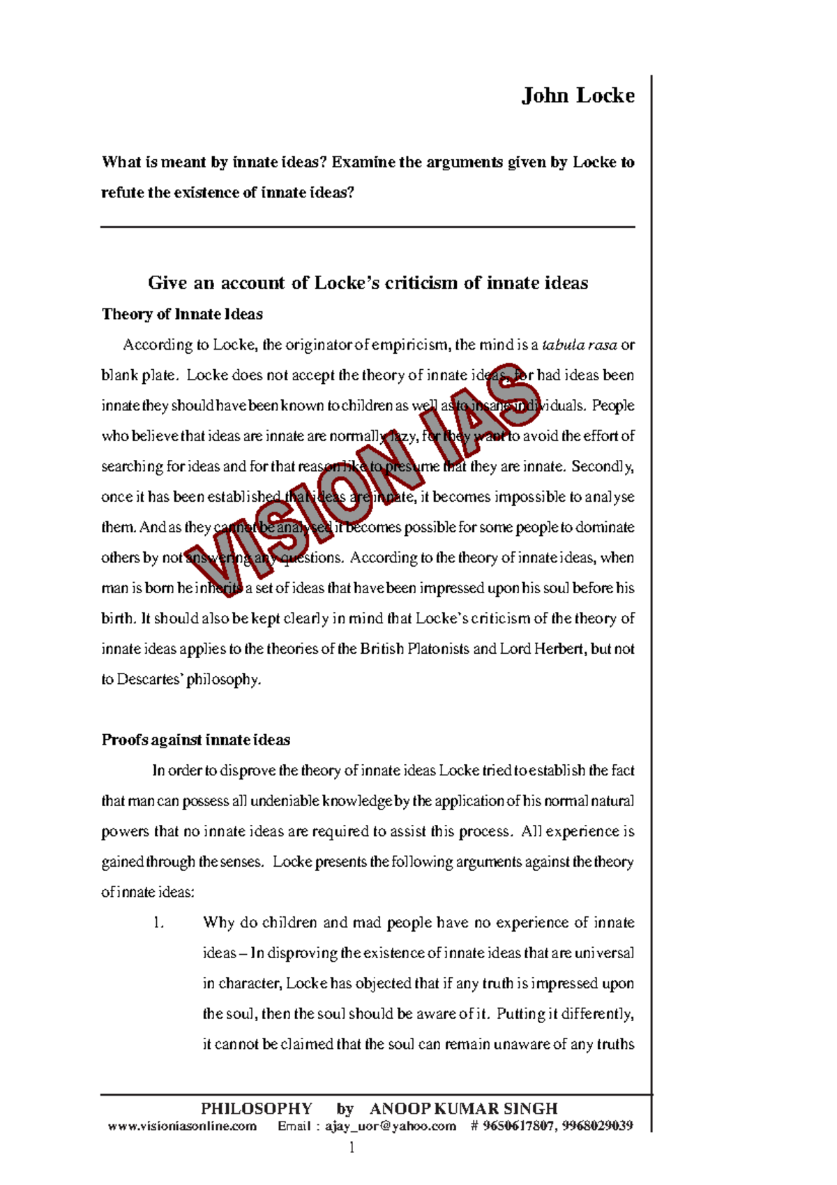John-locke - John lock theory of empiricism - visioniasonline Email ...