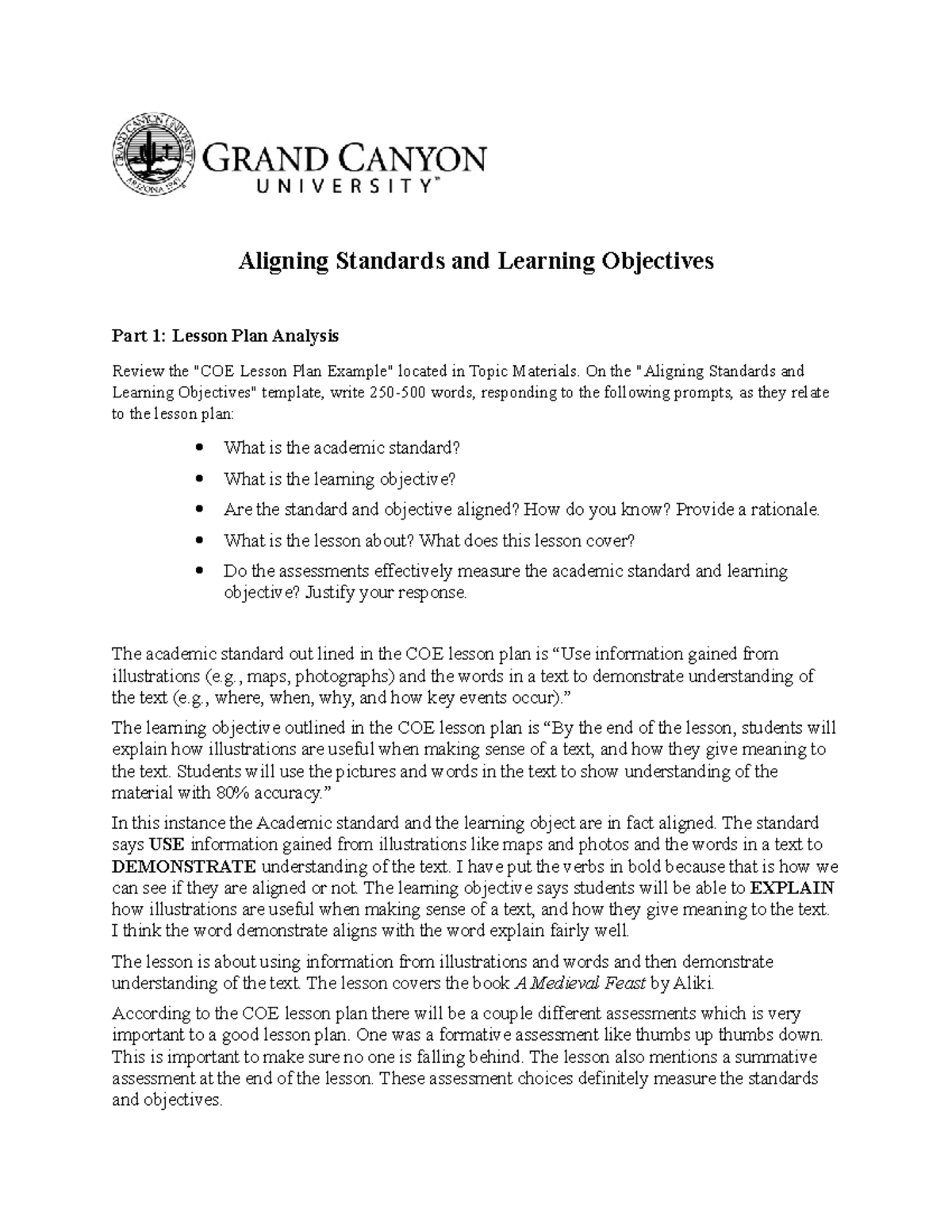 Aligning Standards and Learning Objectives - On the "Aligning Standards ...