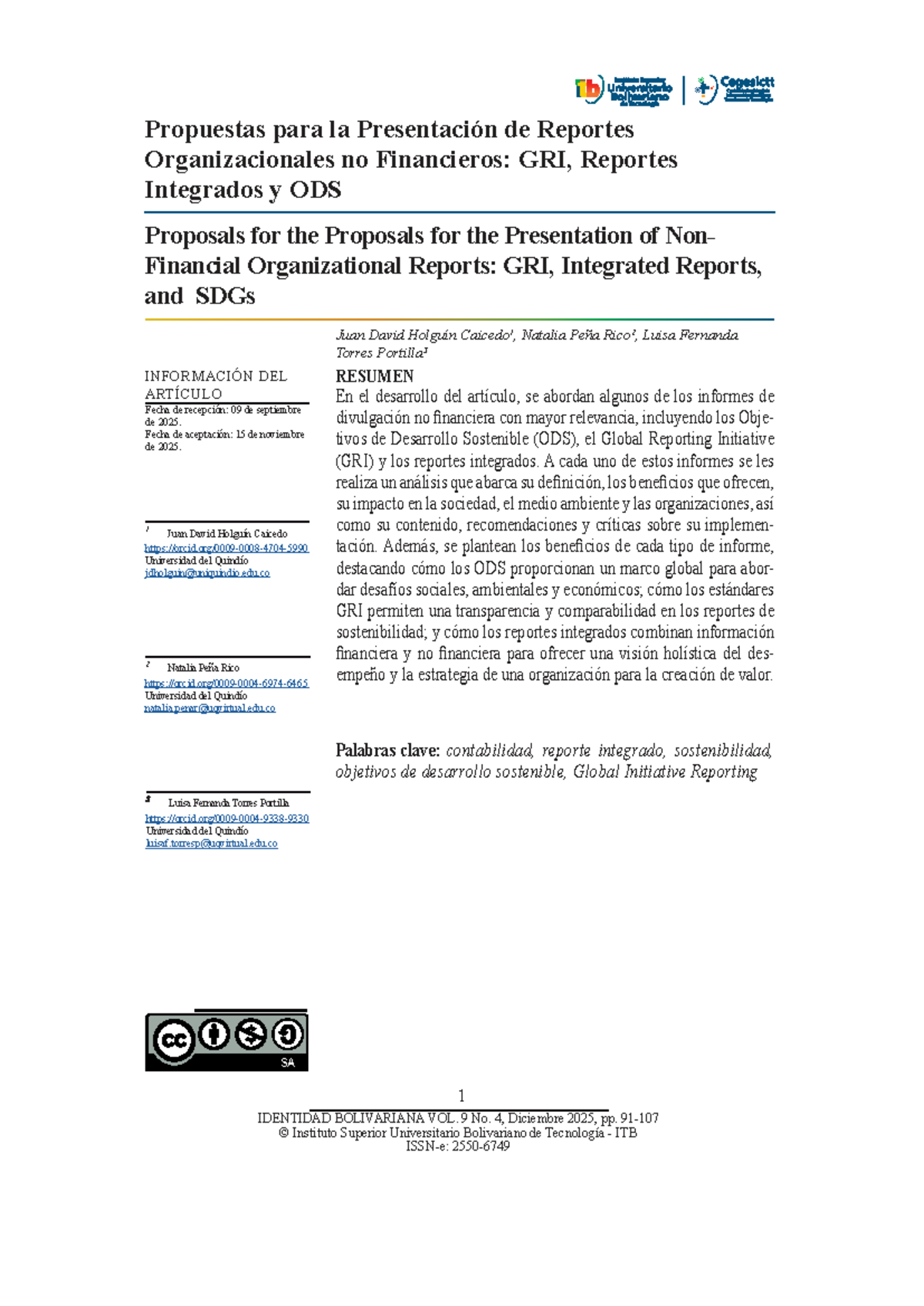 Propuestas para la Presentación de Reportes no Financieros: GRI y ODS ...