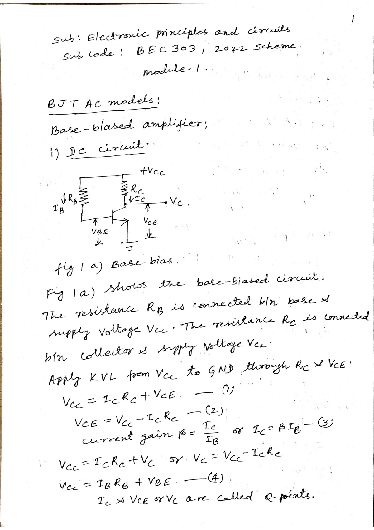 EPC BEC303 Question Bank - Electronic Principles & Circuits (BEC303 ...