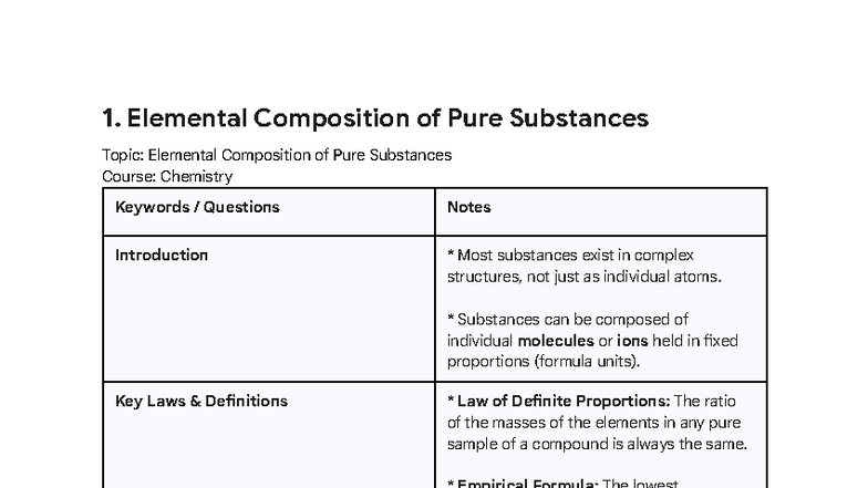 AP Chem Unit 1 Section 4: Elemental Composition & Periodic Trends - Studocu