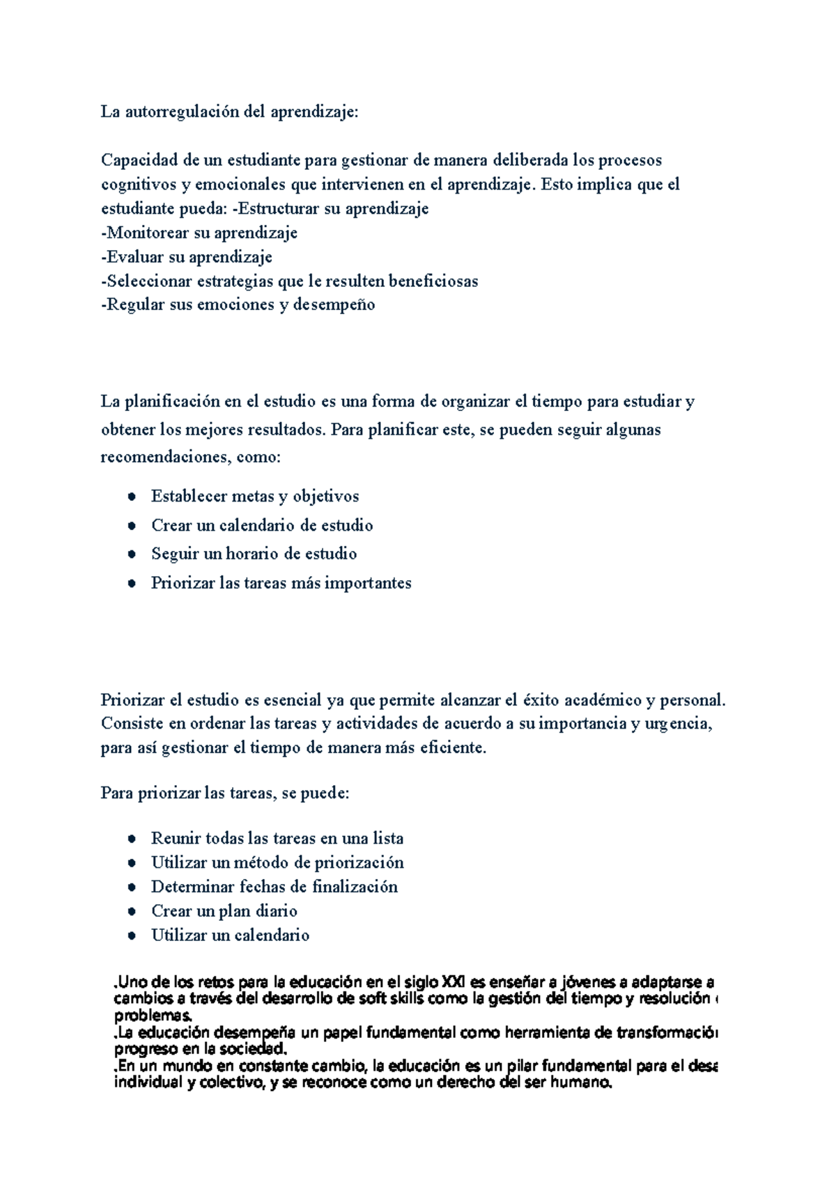 La autorregulación del aprendizaje: Estrategias y planificación - Studocu