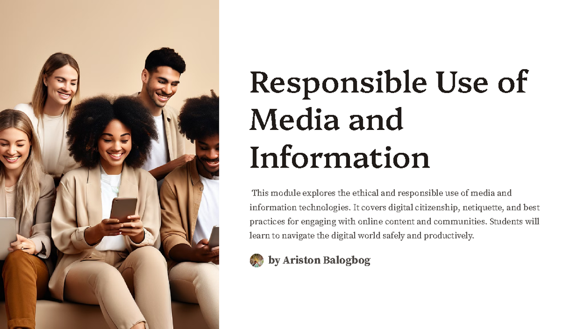 Responsible Use of Media and Information: A Guide to Digital ...