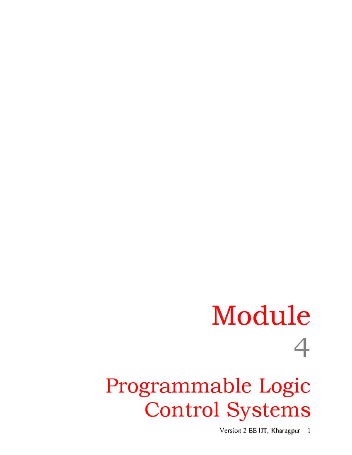 Module 4 EE IIT: Lesson 18 - Introduction to PLCs and Control Systems ...