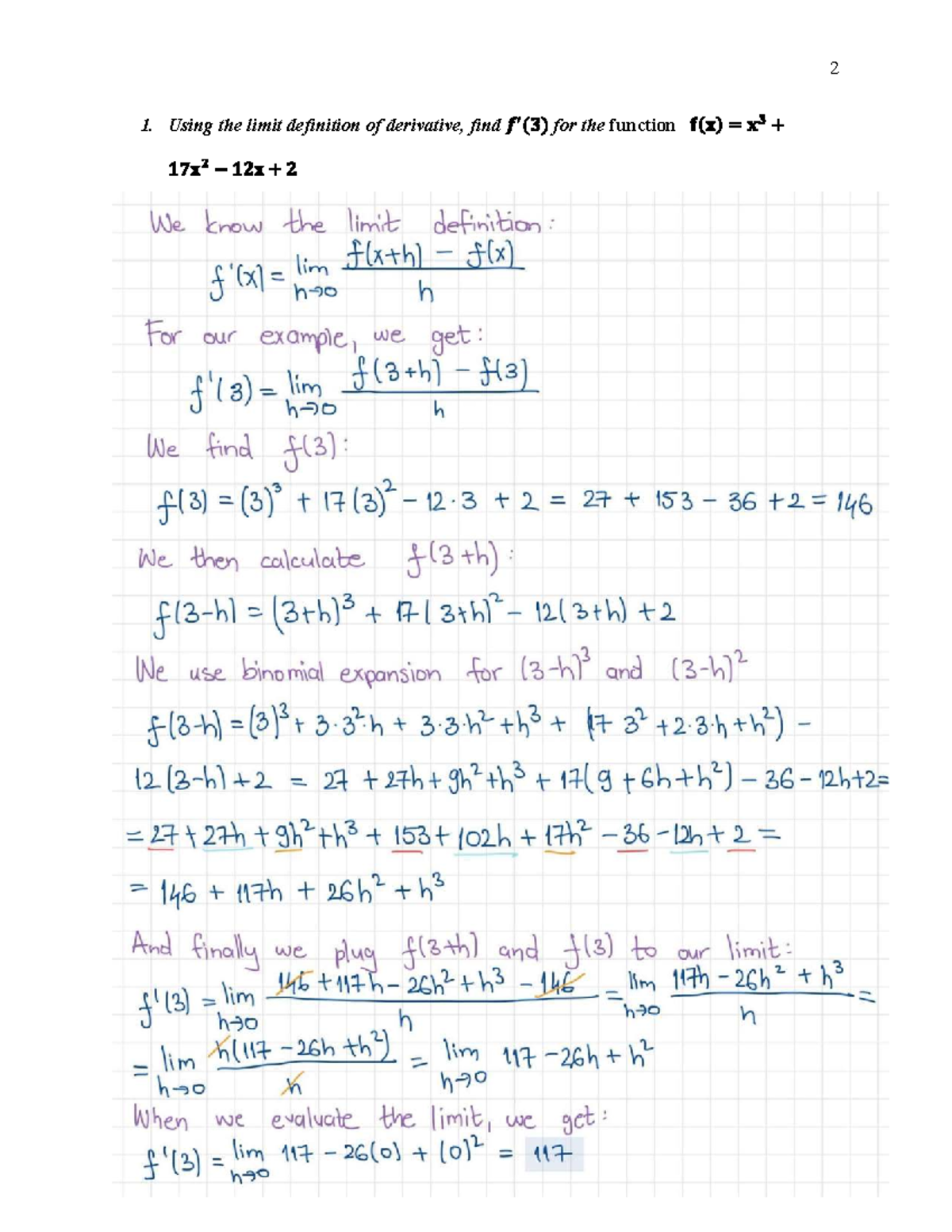 Math1211 Final Exam: Understanding Derivatives and Tangent Lines - Studocu
