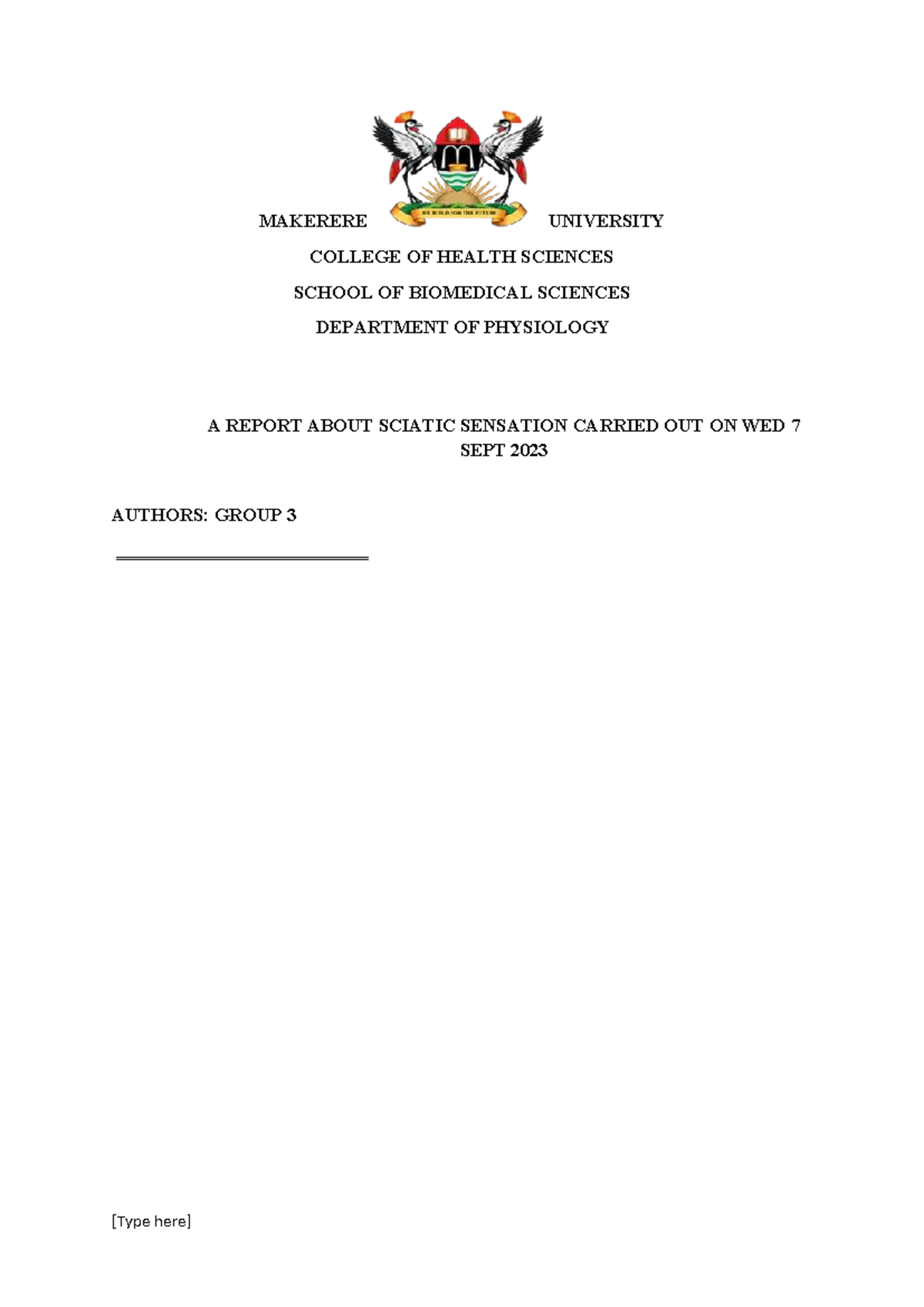 Somatic Sensation Report: Examining Sciatic Sensitivity (BMS 2023 ...