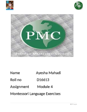 PMC ASSignment module2 - Assignment Module 2 Fahima Siddique Roll No ...